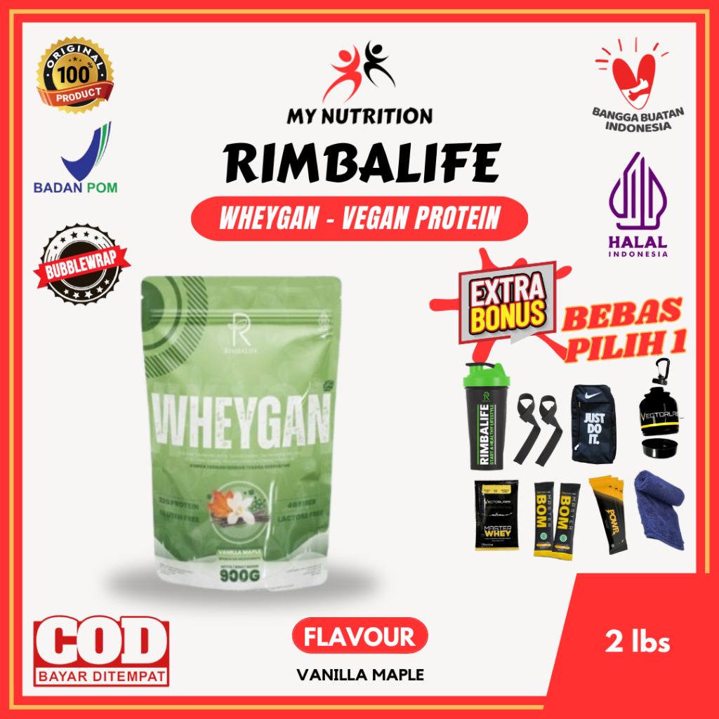 Jual Rimbalife Rimba Wheygan 2 lbs Vegan Pea Plant Based Protein 900gr ...