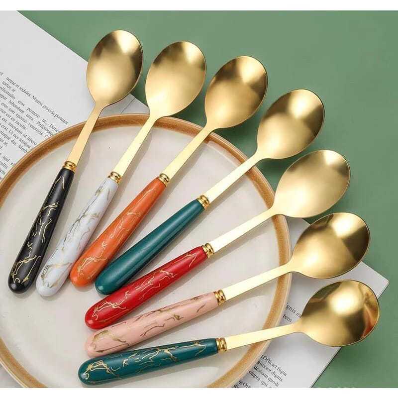 Jual Sendok Marble 1 Set isi 6 / Sendok Sultan Hampers Idul Fitri ...