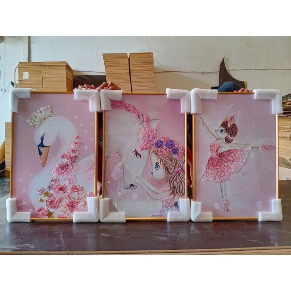 Jual Lukisan Dinding Diamond Crystal Painting 5 D Bentuk Persegi 3 In 1 ...