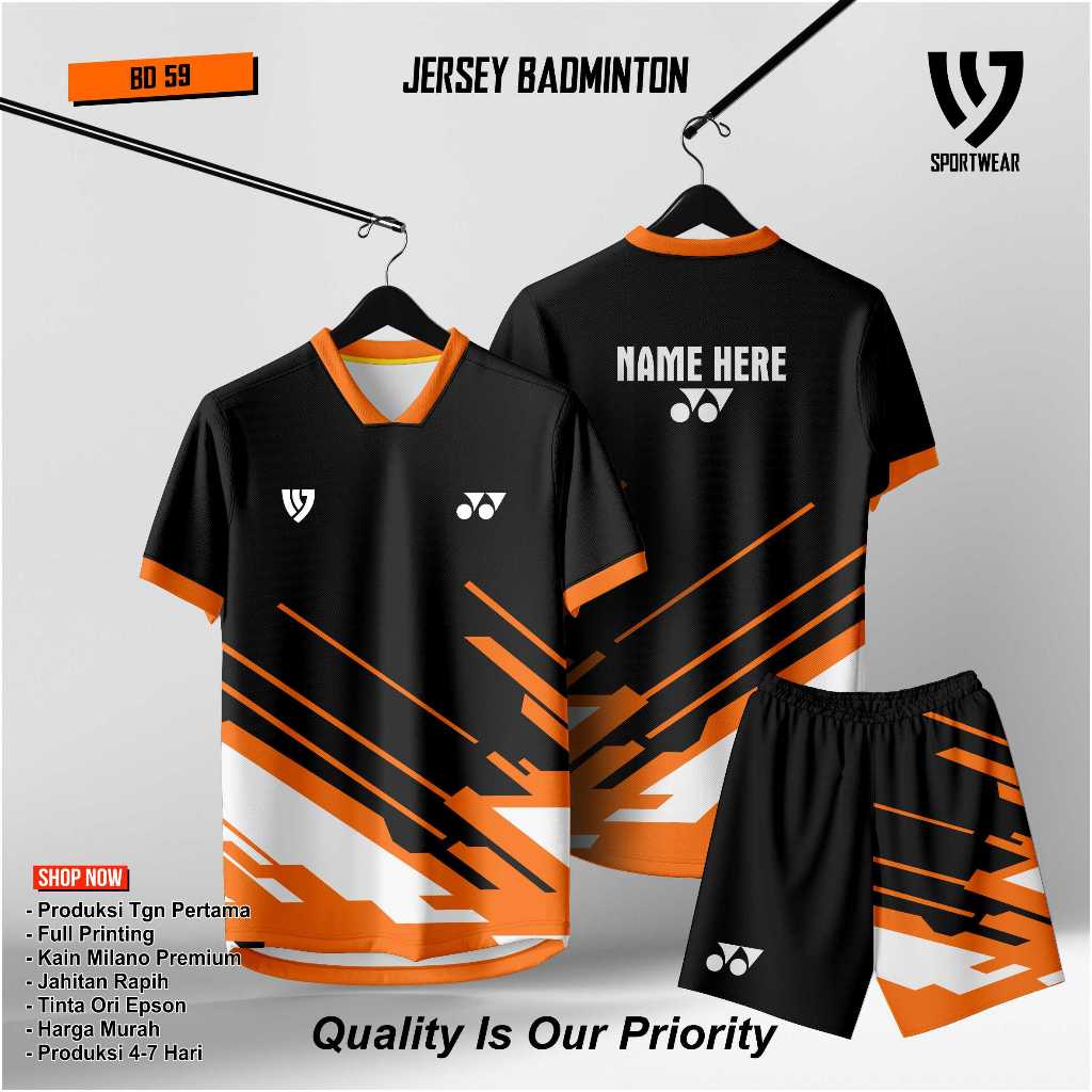 Jual WJBD59 BISA SATUAN JERSEY BADMINTON FULL PRINTING COSTUM LOGO NAMA ...