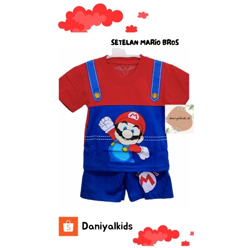 Jual DANIYALKIDS | JUAL NEW SETELAN ANAK MOTIF MARIO BROS MERAH BIRU ...