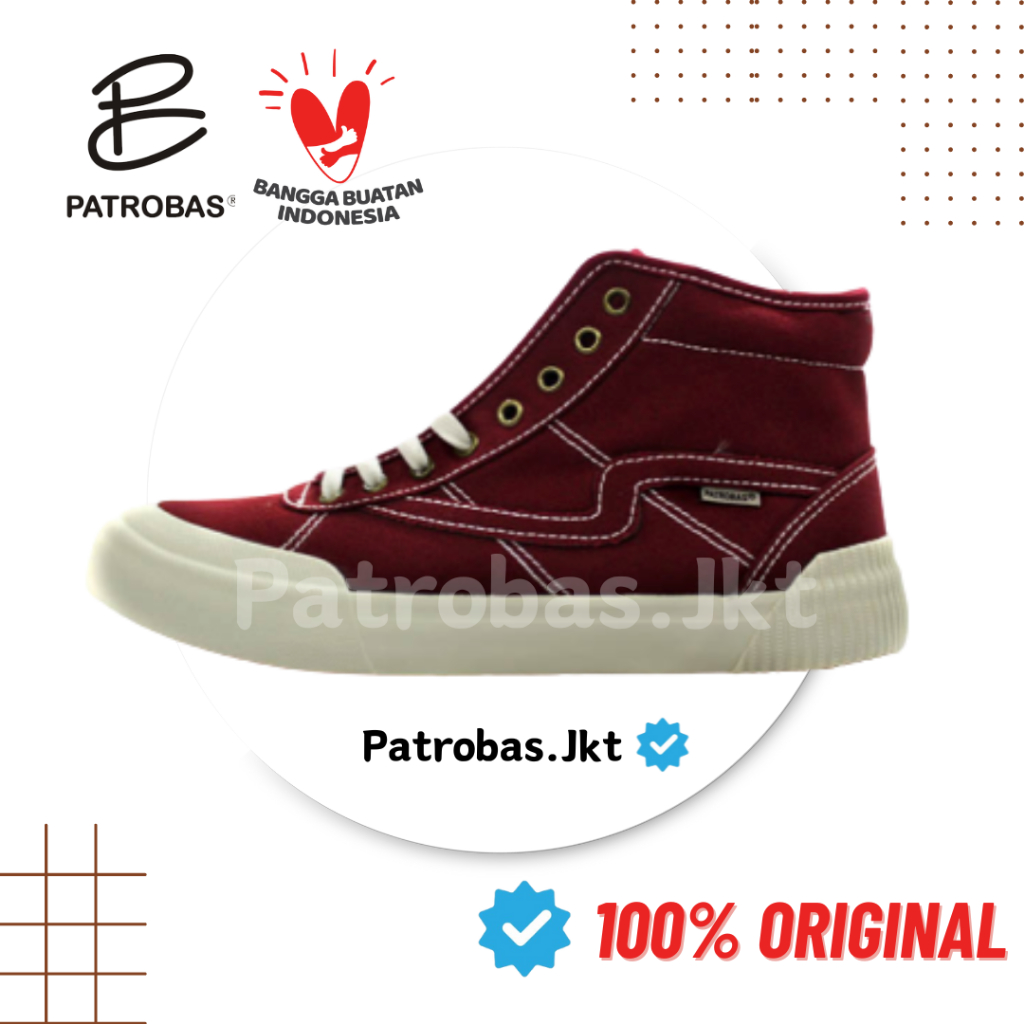 Jual Sepatu Patrobas Equip High Maroon Original | Sneakers Casual Pria ...
