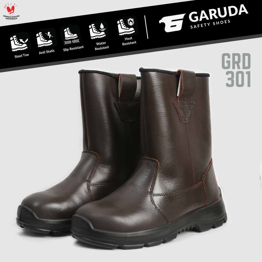 Jual Sepatu Safety Garuda - GRD 301 (Brown) | Shopee Indonesia