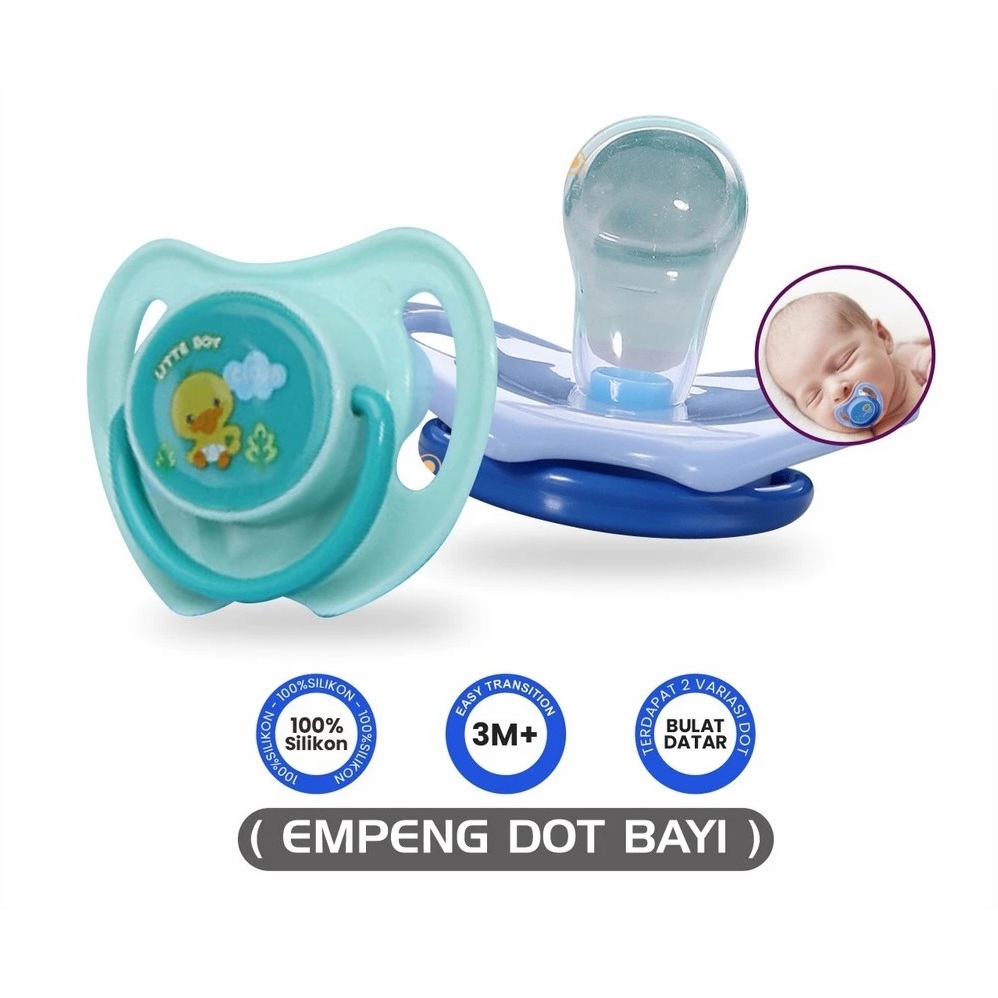 Jual Empeng Dot Bayi Bulat/Datar Empeng Silicone Dengan Penutup Anti ...