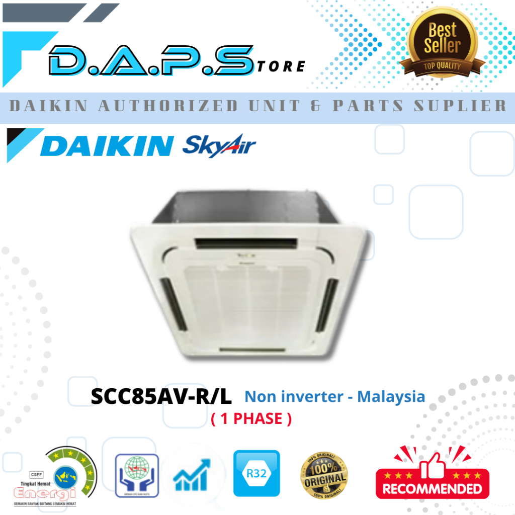 Jual AC Kaset /AC Cassette Daikin 3,5 PK Non Inverter Malaysia 1 Phase ...