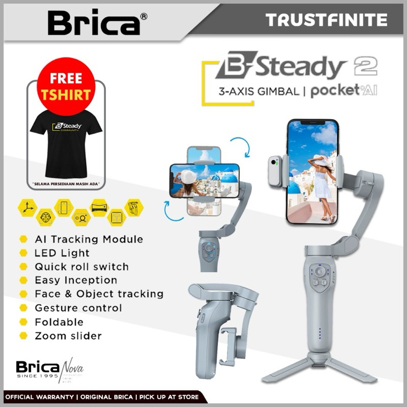 Jual Brica B-Steady 2 Pocket AI Grey / BSteady 2 Pocket AI 2024 / B Steady 2 Pocket AI 2024 3 ...