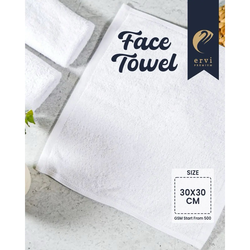 Jual Handuk Muka / FACE TOWEL WHITE 30x30cm Putih Polos Hotel Quality ...