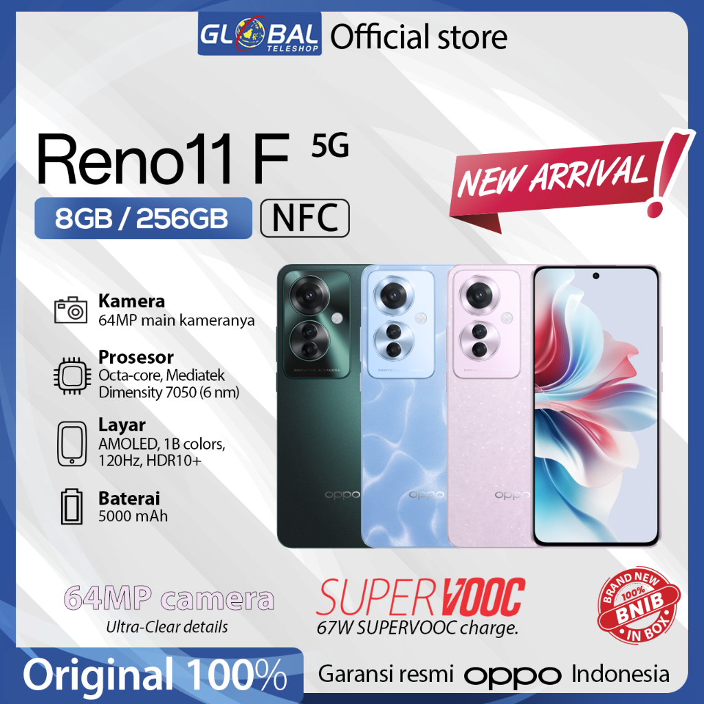 Jual Oppo Reno 11F 5G 8/256GB Garansi Resmi | Shopee Indonesia