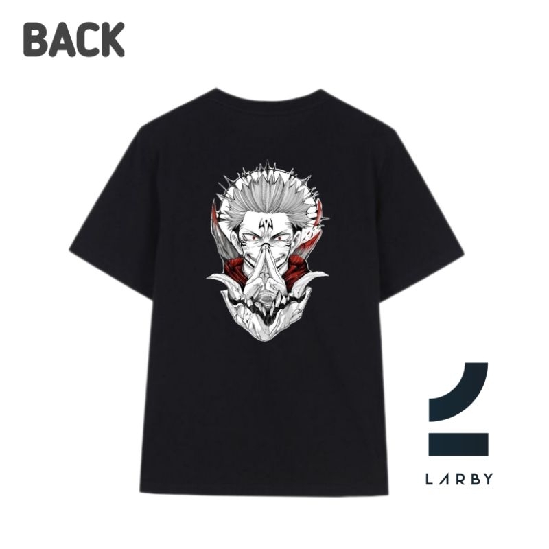 Jual Larby Tshirt Black Sukuna Cotton Combed 24s | Shopee Indonesia