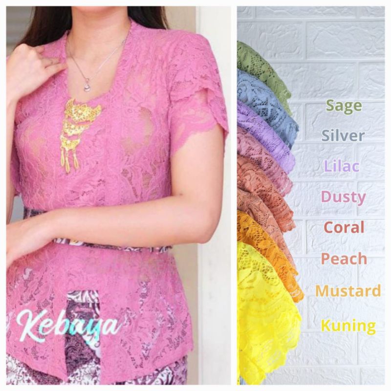 Jual Kebaya Modern Bali Brokat Sofia Strecth Lengan Pendek Model Lilit ...