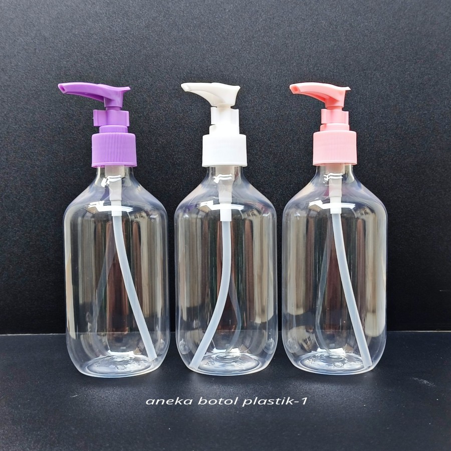 Jual Botol Pump 300ml Clear / Botol Kemasan Sabun Cair 300 Ml / Botol Pet 300ml Pump Clip Lock ...