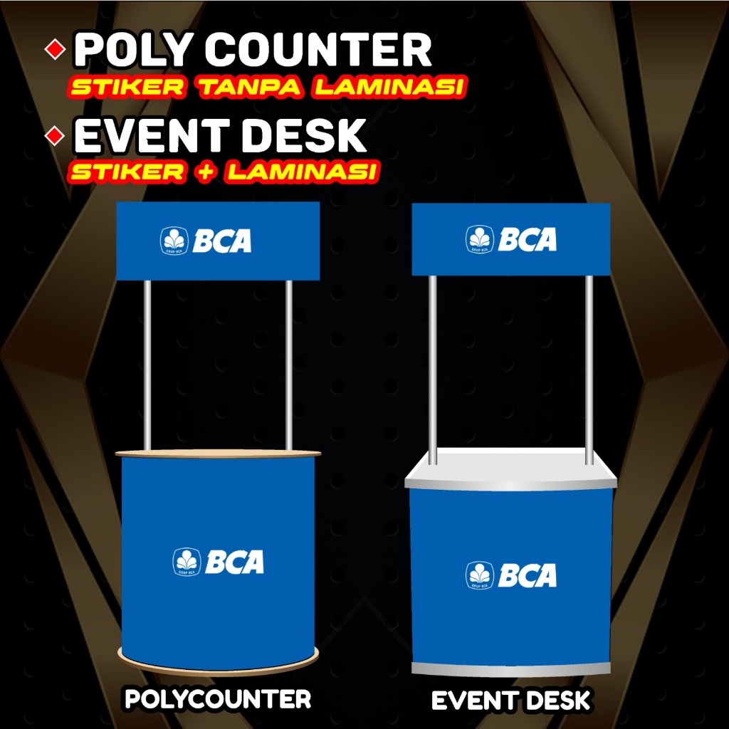 Jual Meja Stand Promosi Polycounter Oval BANK BCA / Booth Portable ...