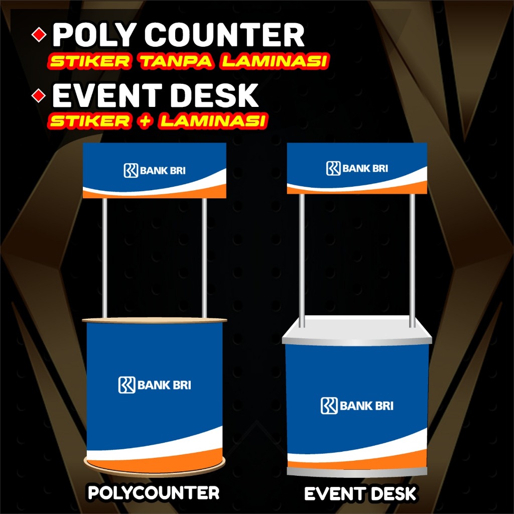 Jual Polycounter Oval Custom BANK BRI / Event Desk BRI Custom Booth ...