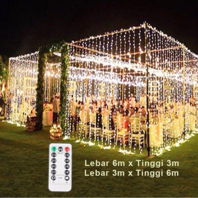 Jual LAMPU TIRAI FAIRY STRING LED 6 X 3 METER / LED CURTAIN | Shopee ...