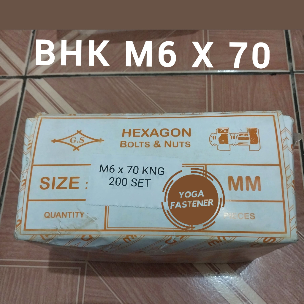 Jual 1 Dus Baut dan Mur BHK M6 Hexagon ukuran M6x10 sampai M6x100 | Shopee Indonesia