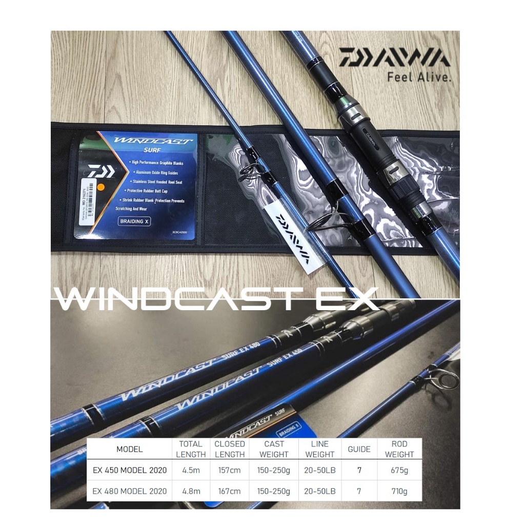 Jual Daiwa Windcast EX 2022 450 480 Wind Cast Surf Rods Joran Pasiran | Shopee Indonesia