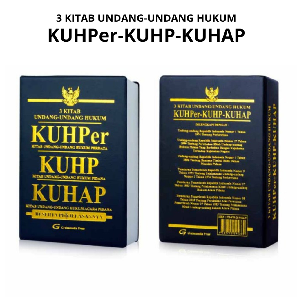 Jual Buku 3 Kitab Undang-Undang Hukum KUHPer KUHP KUHAP Beserta Penjelasannya | Shopee Indonesia