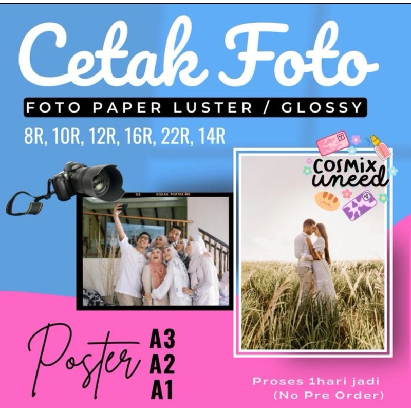 Jual Cetak Foto Poster 8R 10R 16R ( 40cm x 60cm ) photopaper SemiDoff ...