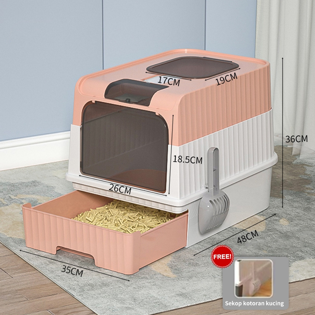 Jual Litter Box Kucing Tempat Pup/Tempat Bak Pasir Kucing Cat Toilet ...