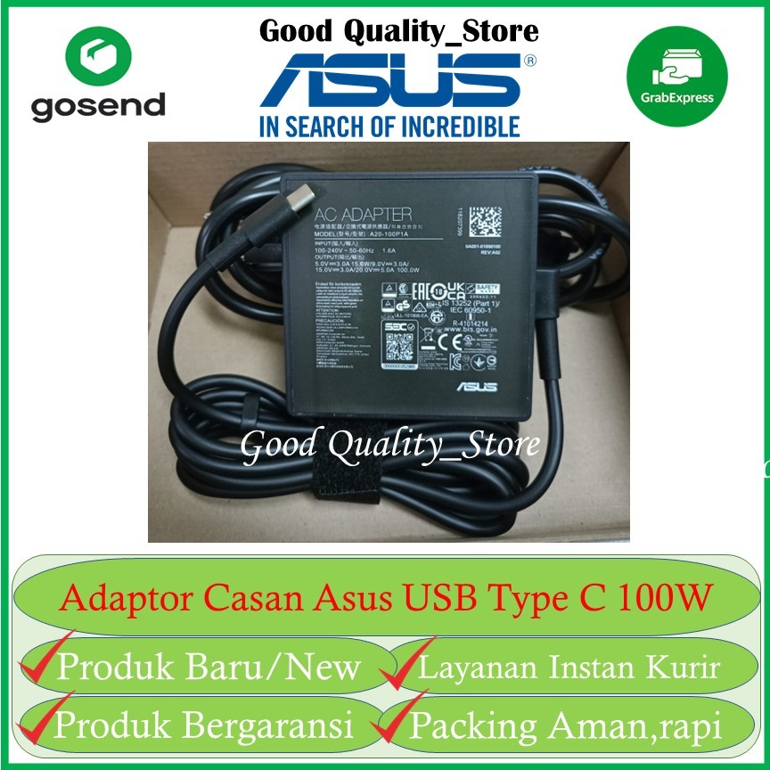 Jual Adaptor charger laptop Asus Rog Flow Type C 20V 5A 100W Original ...