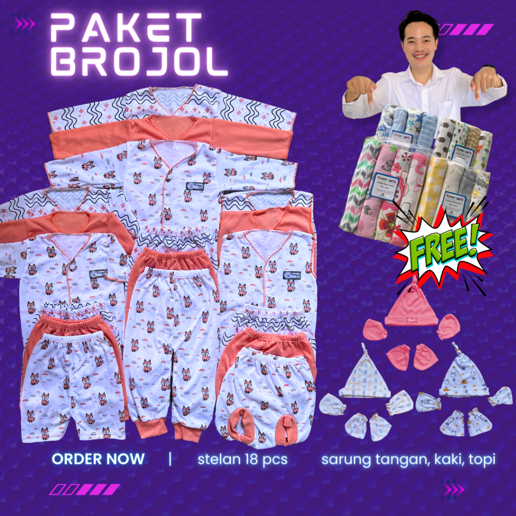 Jual TRINA BABY- PAKET LENGKAP LAHIRAN FREE BEDONG ISI 4 PCS | Shopee ...