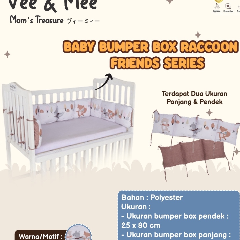 Jual HJ6 Vee And Mee Baby Bumper Box Raccoon Friends Series VMB5 | Shopee Indonesia