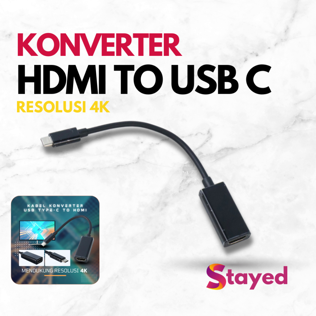 Jual Kabel Konverter USB Type C to HDMI 4K 15 cm - MM142 A4 | Shopee ...