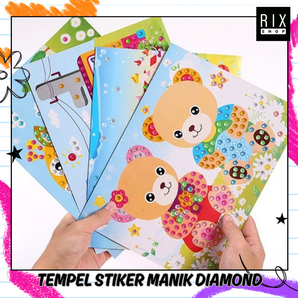 Jual Mainan Anak Menempel Sticker Diamond - Menempel Manik Manik dan ...