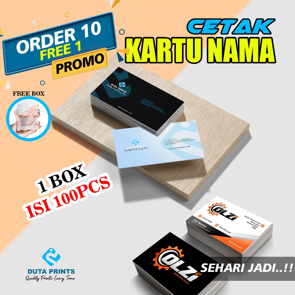 Jual KARTU NAMA isi 100 FREE BOX - KARTU NAMA CUSTOM - BUSINESS CARD ...
