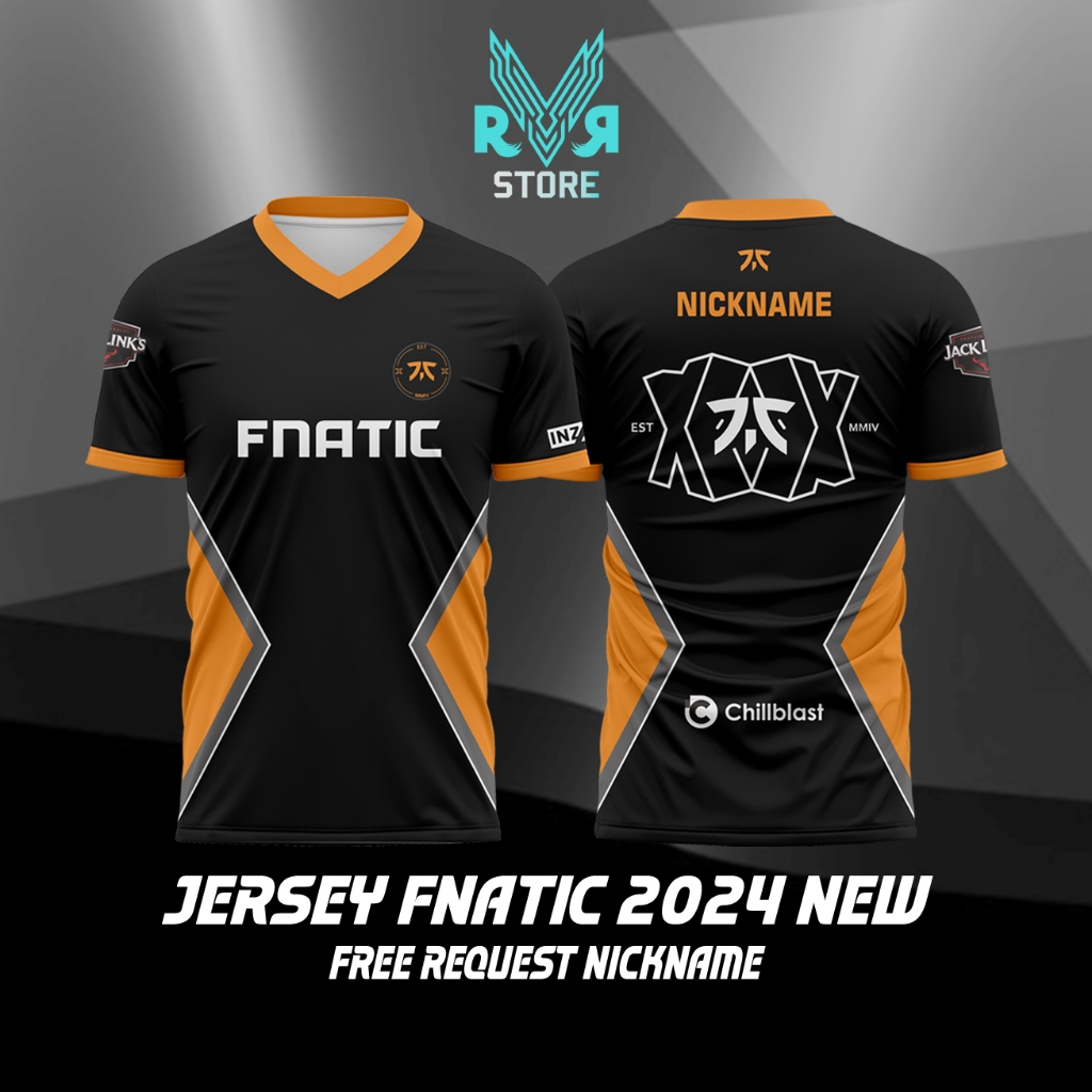 Jual JERSEY Baju Kaos FNATIC PRO 2024 NEW ( free custom nickname ) | Shopee Indonesia