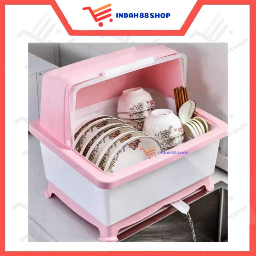 Jual RAK PIRING PLASTIK DENGAN PENUTUP / RAK PENGERING PIRING SENDOK ...