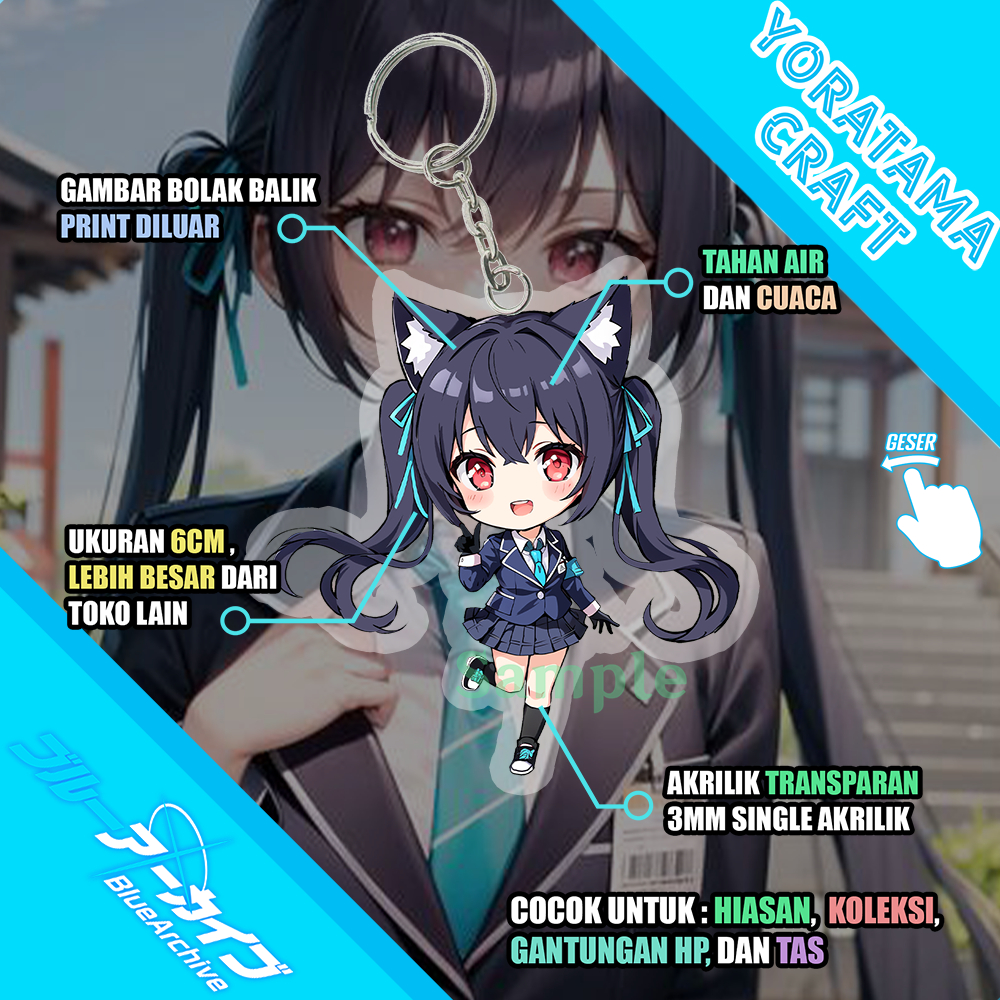 Jual Gantungan Kunci Blue Archive, Keychain Anime Lucu Murah | Shopee ...