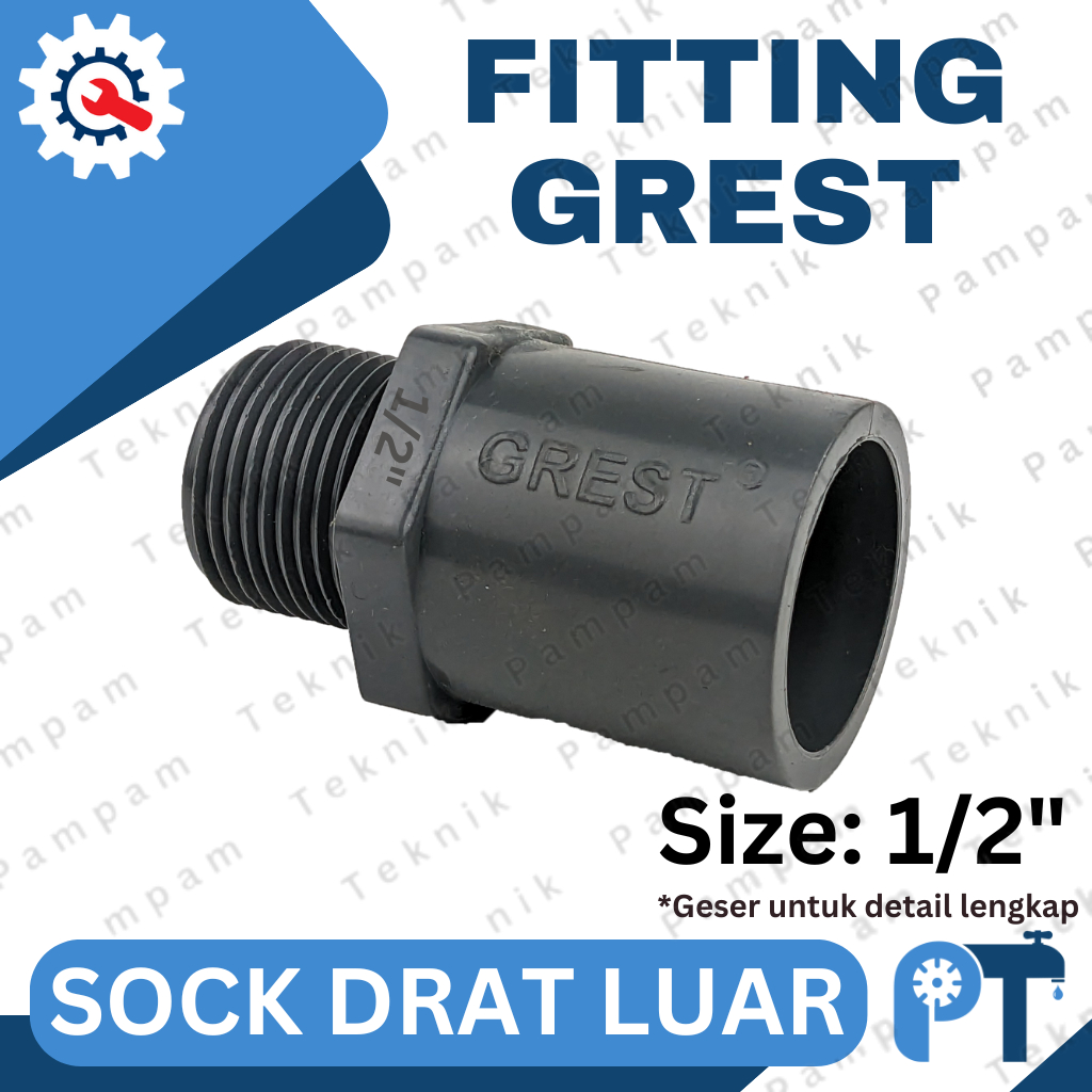 Jual SOCK DRAT LUAR 1/2 INCH GREST / SDL 1/2" AW GRES / SOK DERAT 1/2 ...