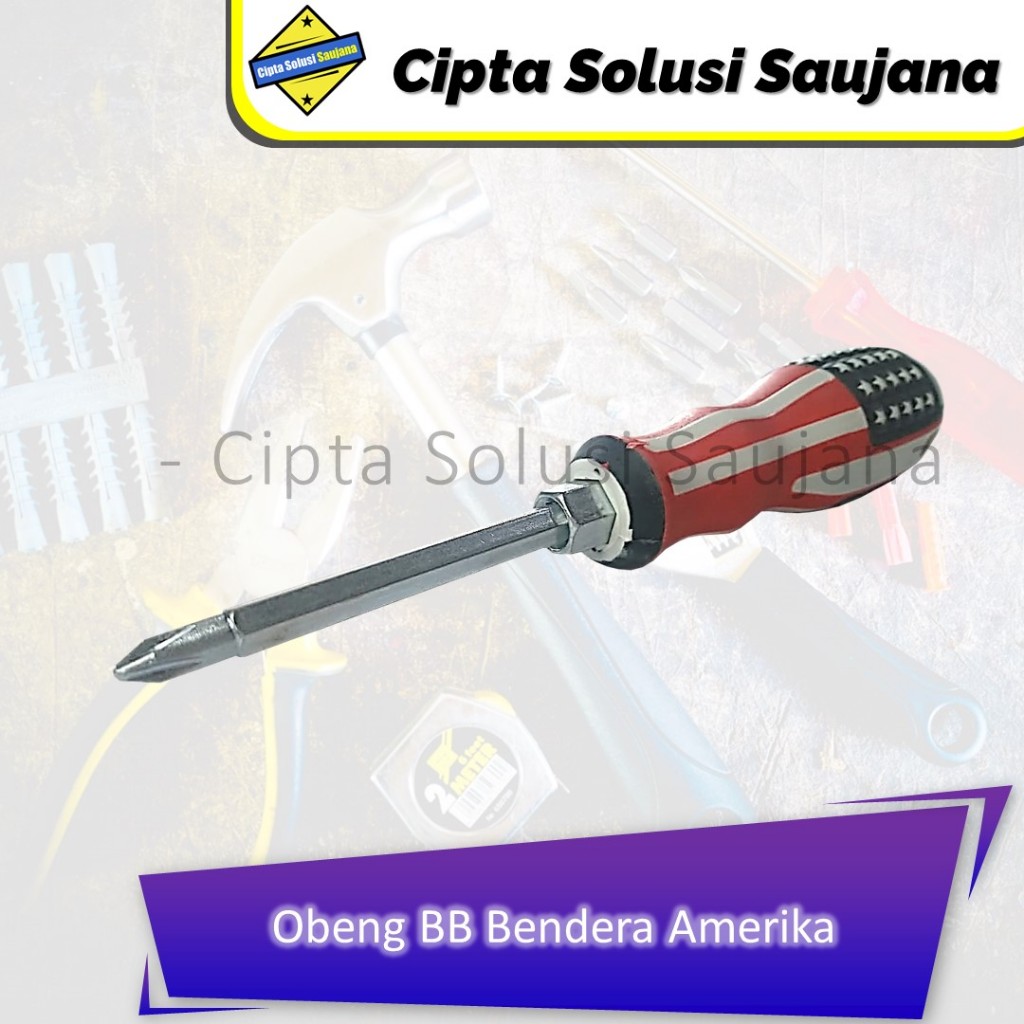 Jual OBENG BB BOLAK BALIK 4" OBENG BELIMBING MOTIF USA MODEL BENDERA ...