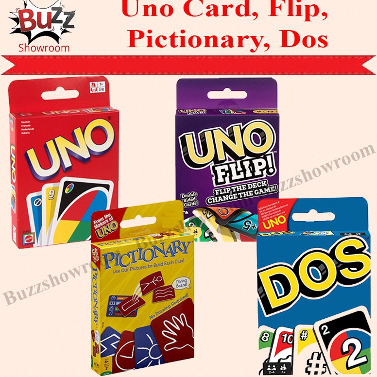 Jual Best seller Kartu Uno Polos Flip Dos Pictionary Uno Card Standard ...