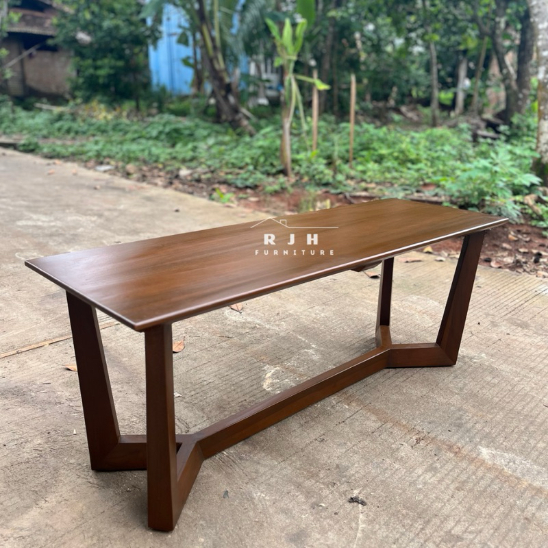 Jual SET MEJA MAKAN COFFE TABLE TOP TABLE 3cm, DINING TABLE KAYU JATI ...