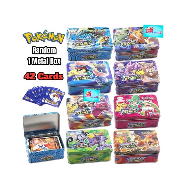 Jual 42pcs Kartu Pokemon Kaleng 1 Box Pack Kartu Pokemon Card Pokemon ...