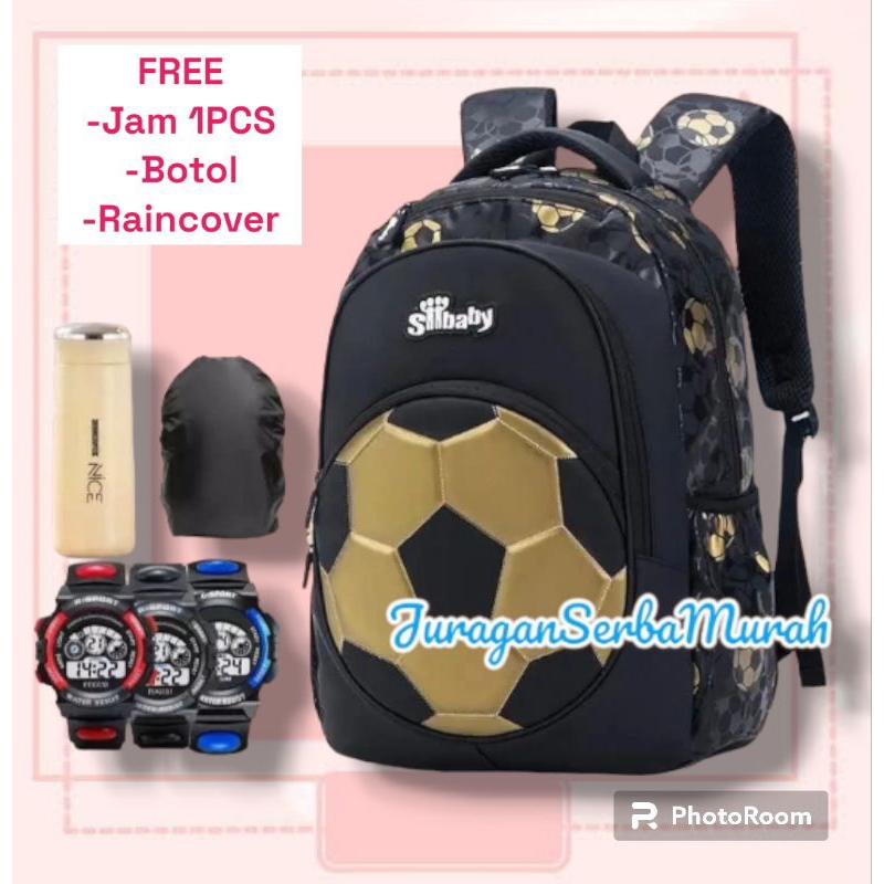 Jual Tas Ransel Sekolah Anak Laki Laki SD SMP Motif BOLA BANYAK BONUS NYA | Shopee Indonesia