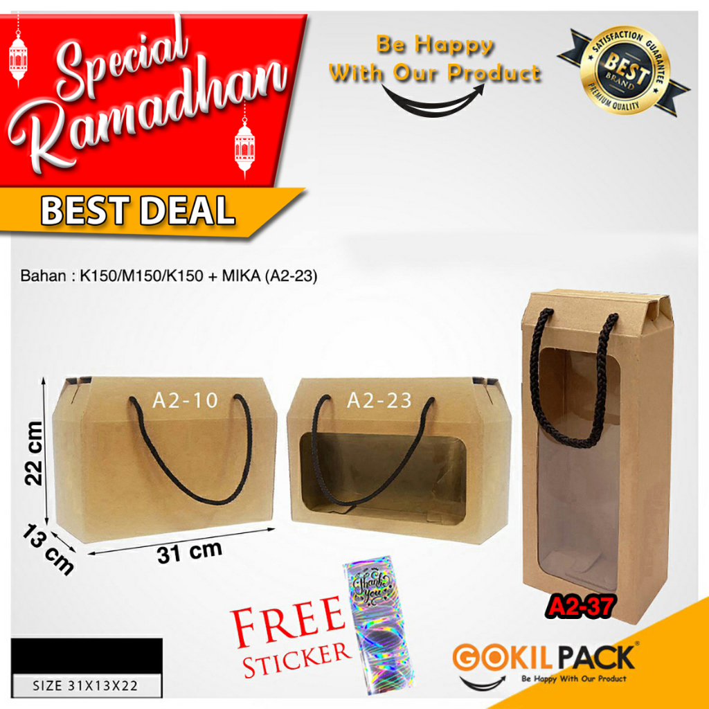 Jual Gable Box - Tempat Hampers Besar - Kotak Packaging Coklat Polos ...