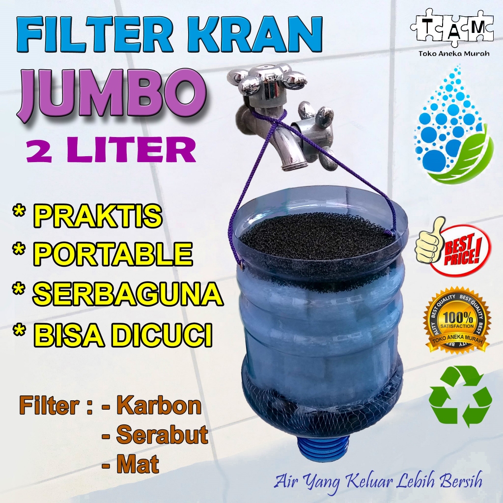 Jual FILTER KERAN AIR JUMBO BESAR 2 LITER KRAN BAK MANDI SARINGAN AIR ...
