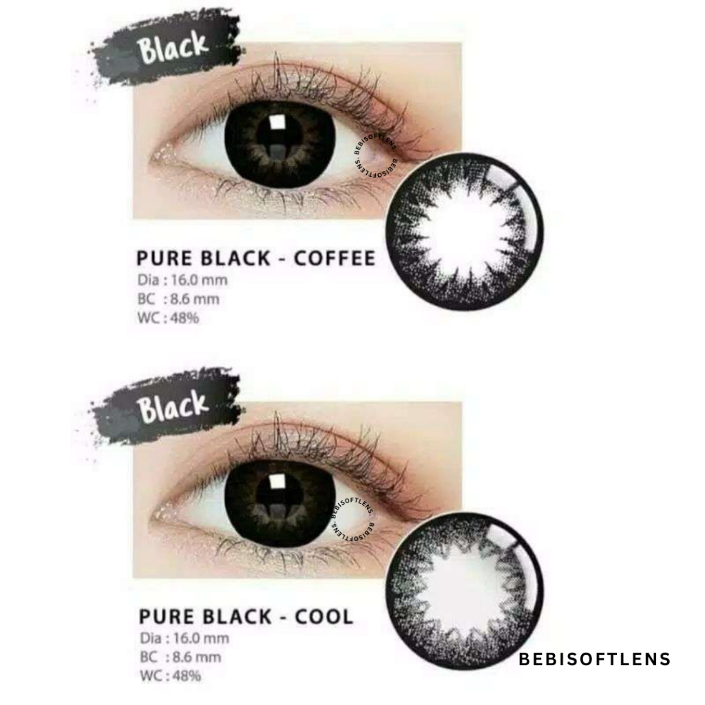Jual (Bisa COD) Softlens BERBIE PURE BLACK 16MM Softlens Hitam Minus ...