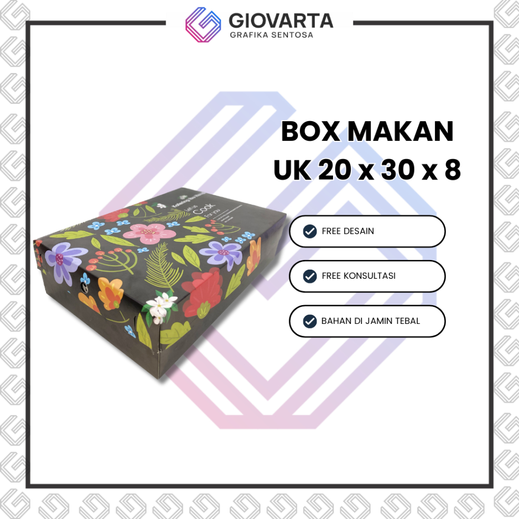 Jual Box Makanan / Paper Box / Lunch Box Paper Custom Desain Ukuran ...