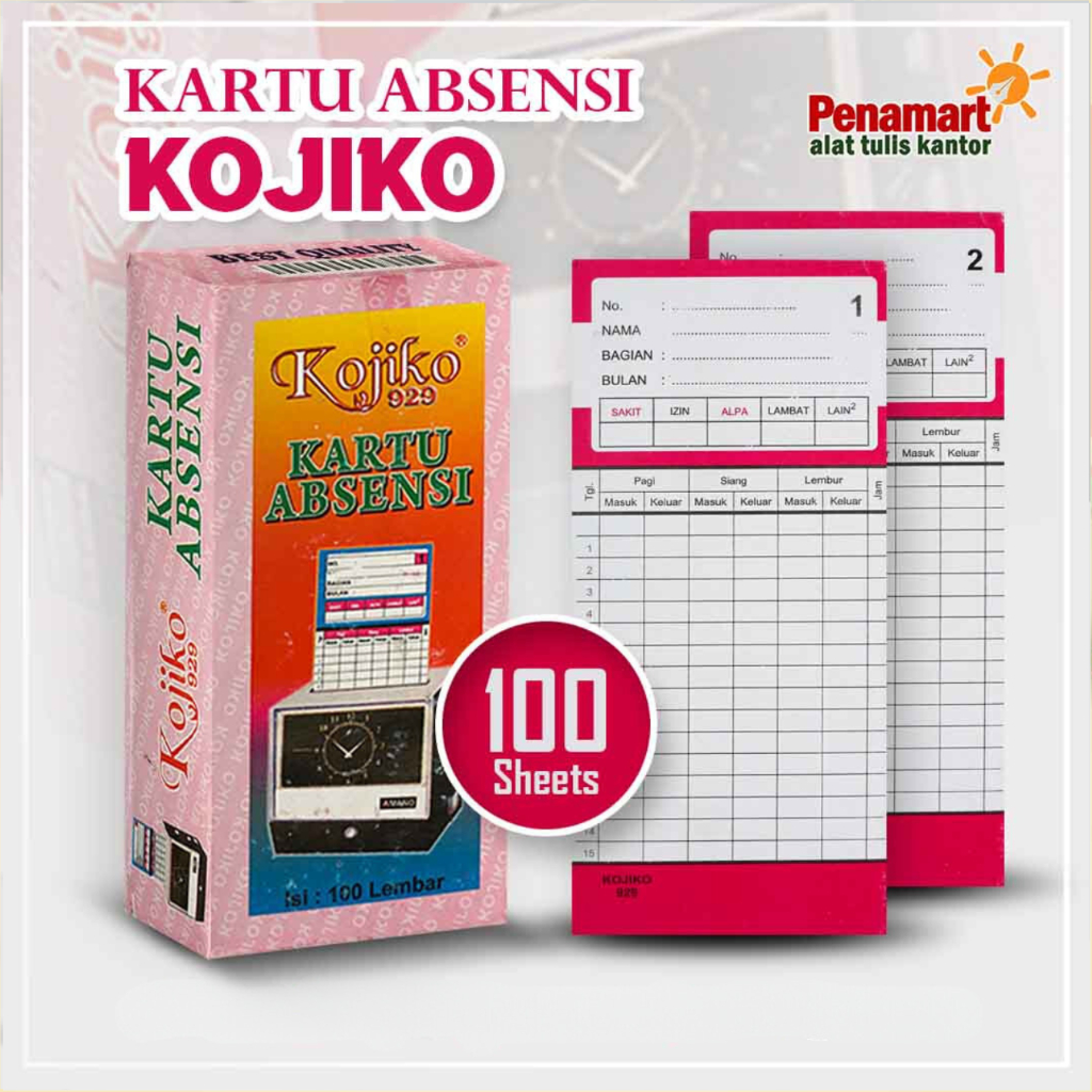 Jual Kartu Absensi Kojiko 100 Lembar (N0058T) | Shopee Indonesia