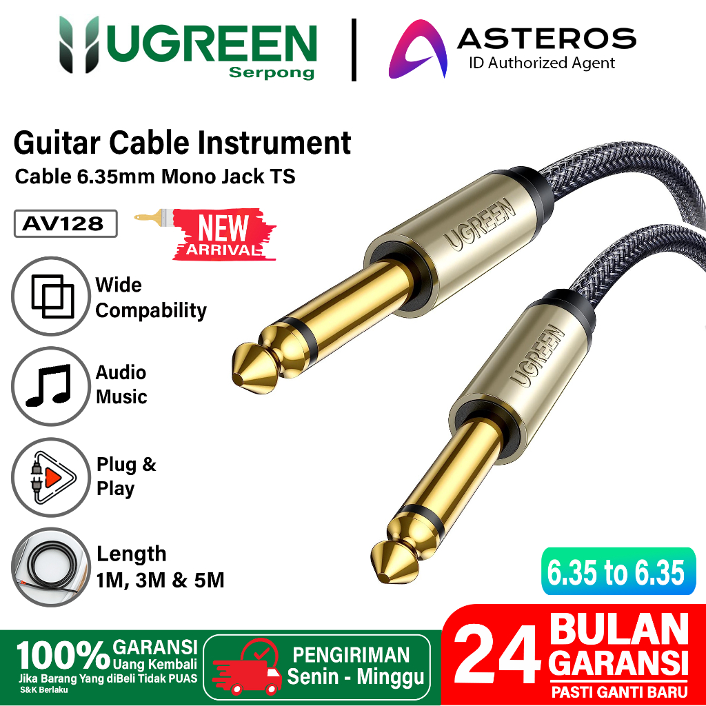 Jual UGREEN Kabel Audio 6.5mm to 6.5mm Cable Aux TS Mono 6.35m 1m 3m 5m | Shopee Indonesia