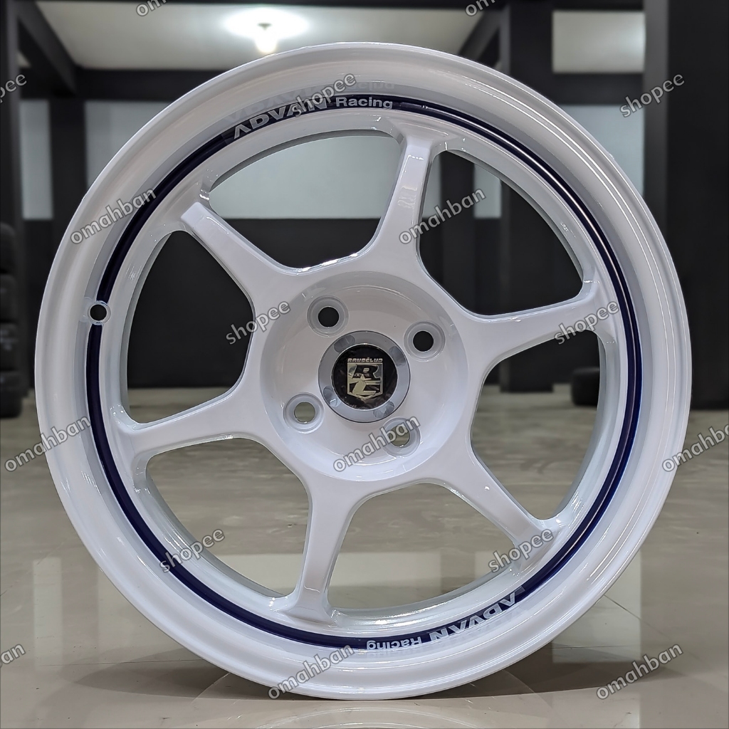 Jual Velg Mobil ADVAN RG-1 R16, PCD 4x100. White + Blue Line | Shopee ...