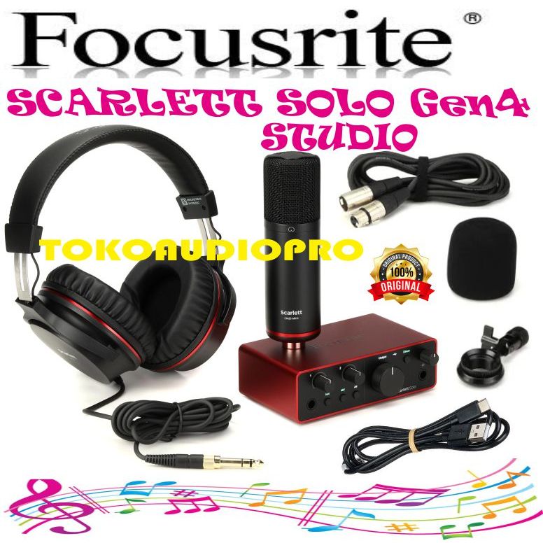 Jual Focusrite Scarlett Solo Studio 4th Gen Recording Bundle Paket ...