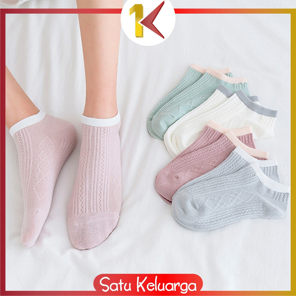 Jual SK-P281 Kaos Kaki Wanita Motif Rajut Pattern / Kaus Kaki Pendek ...