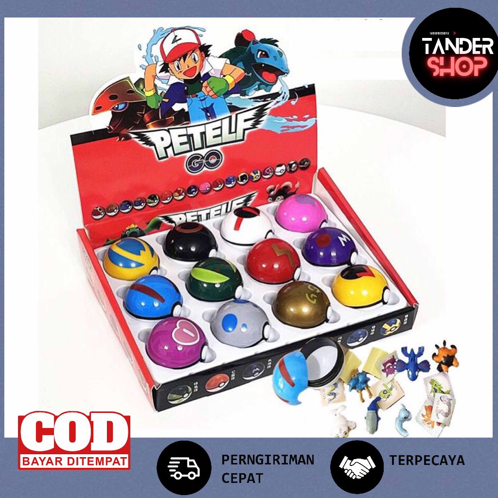 Jual 12 Pcs Pokeball Set Action Figure Pokemon Go Mainan Pokemon ...