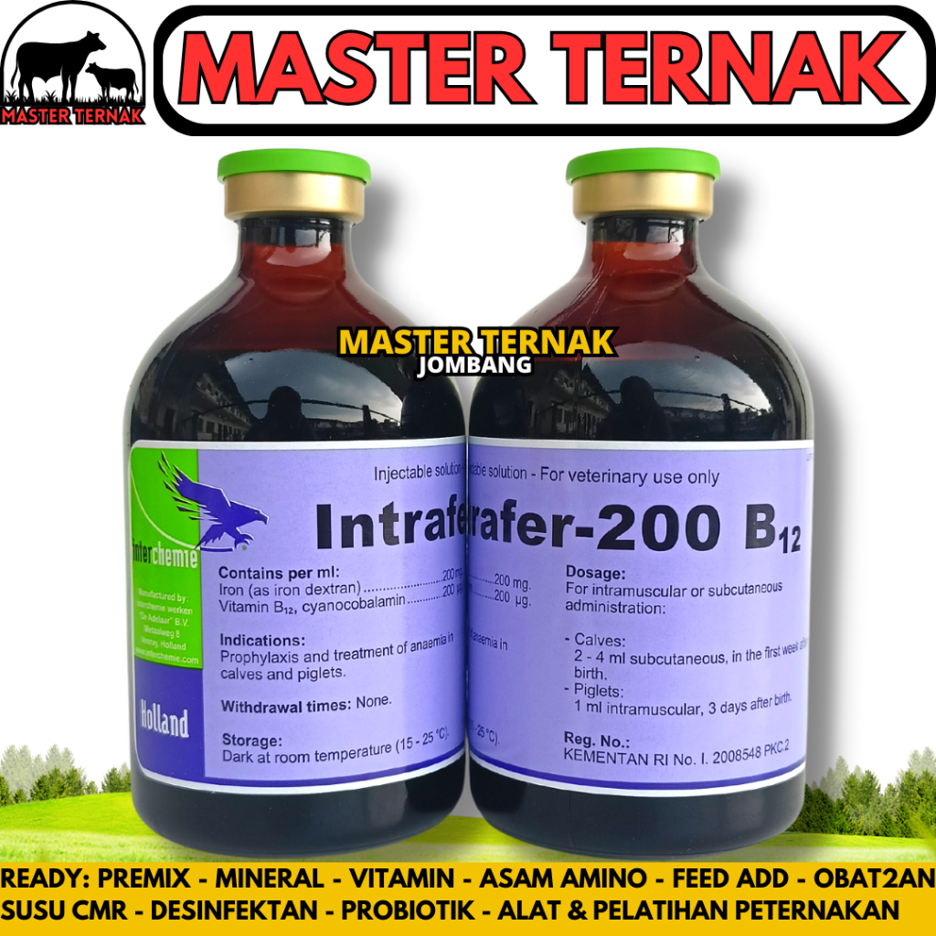 Jual INTRAFER 200 B12 100 ml Holland Obat Anemia & Pertumbuhan Fe & B12 ...