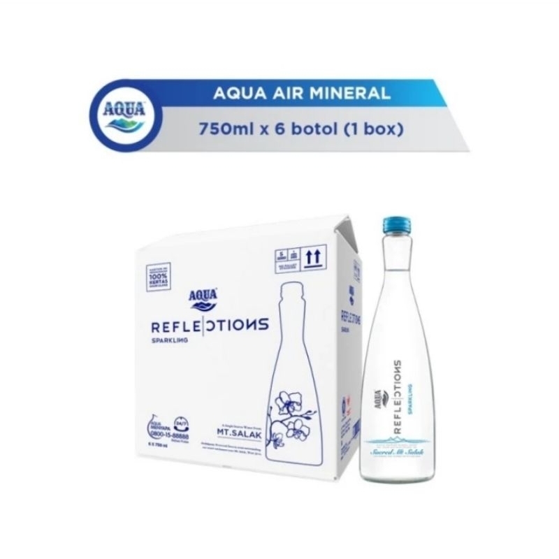 Jual Aqua Reflection Sparkling 750ml × 6 Botol (1 Box) KHUSUS LUAR KOTA (+ EXTRA PACKING KAYU ...
